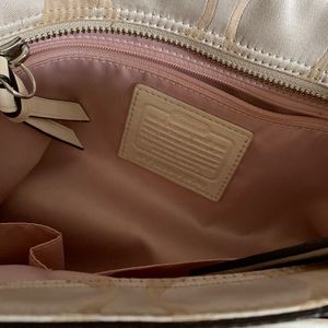 Coach | Bags | Coach Logo Handbag Beige Cream | Poshmark